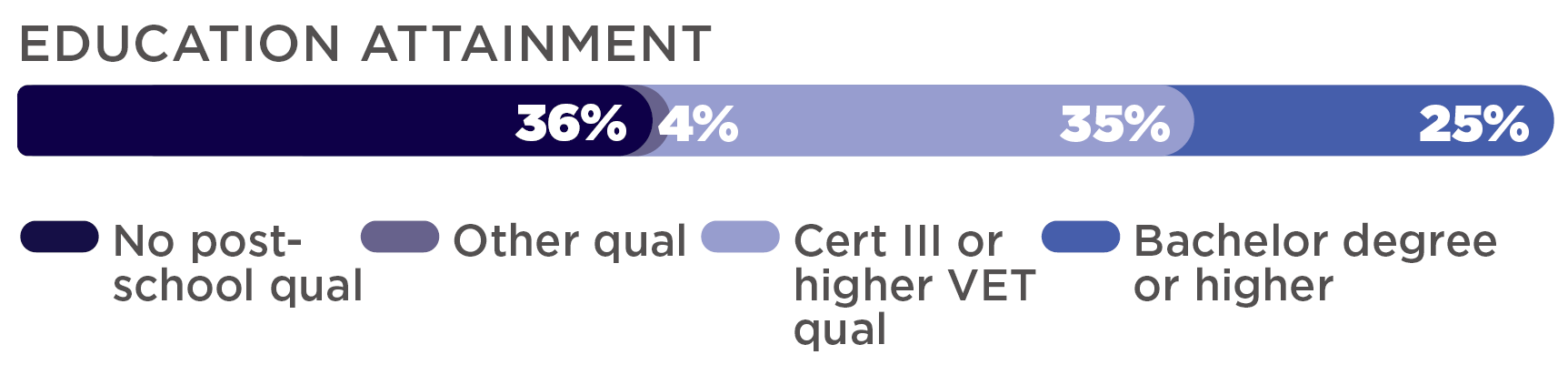 Bar graph showing education attainment levels in the Manufacturing ...
